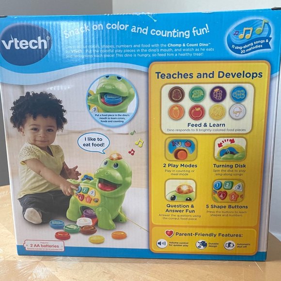 vtech | Toys | Vtech Chomp And Count Dino Green Brand New Toddlers Pull ...